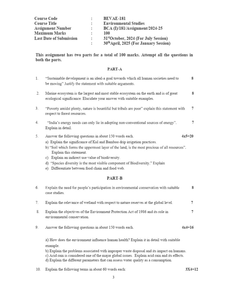 Questions Evs | PDF | Natural Environment | Environmental Protection