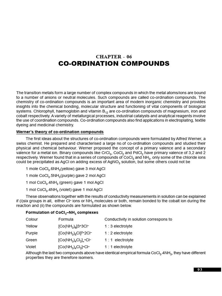 Coordination Compounds [LN] | PDF | Coordination Complex | Ligand