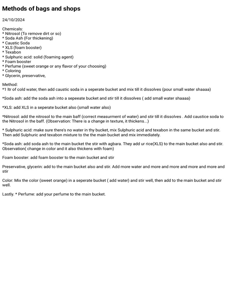 Methods of Bags and Shops | PDF | Home & Garden