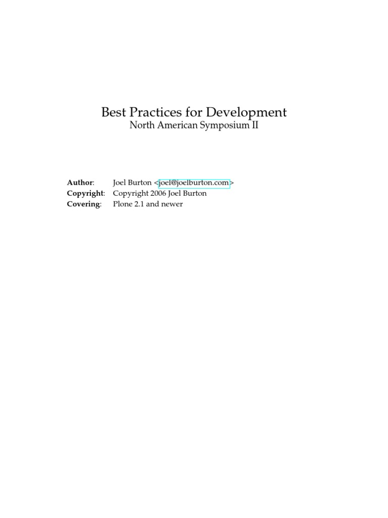 Best-Practices For Development | PDF | File System | Version Control