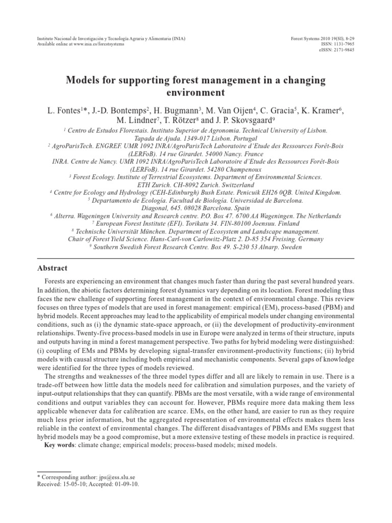 Models For Supporting Forest Management in A Chan-Wageningen University ...