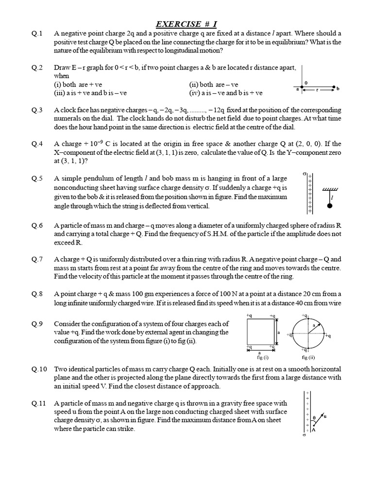 Electrostatics Problems and Solutions | PDF | Sphere | Force