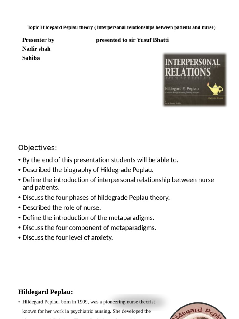 Topic Hildegard Peplau Theory 1122 | PDF | Cognition | Behavioural Sciences