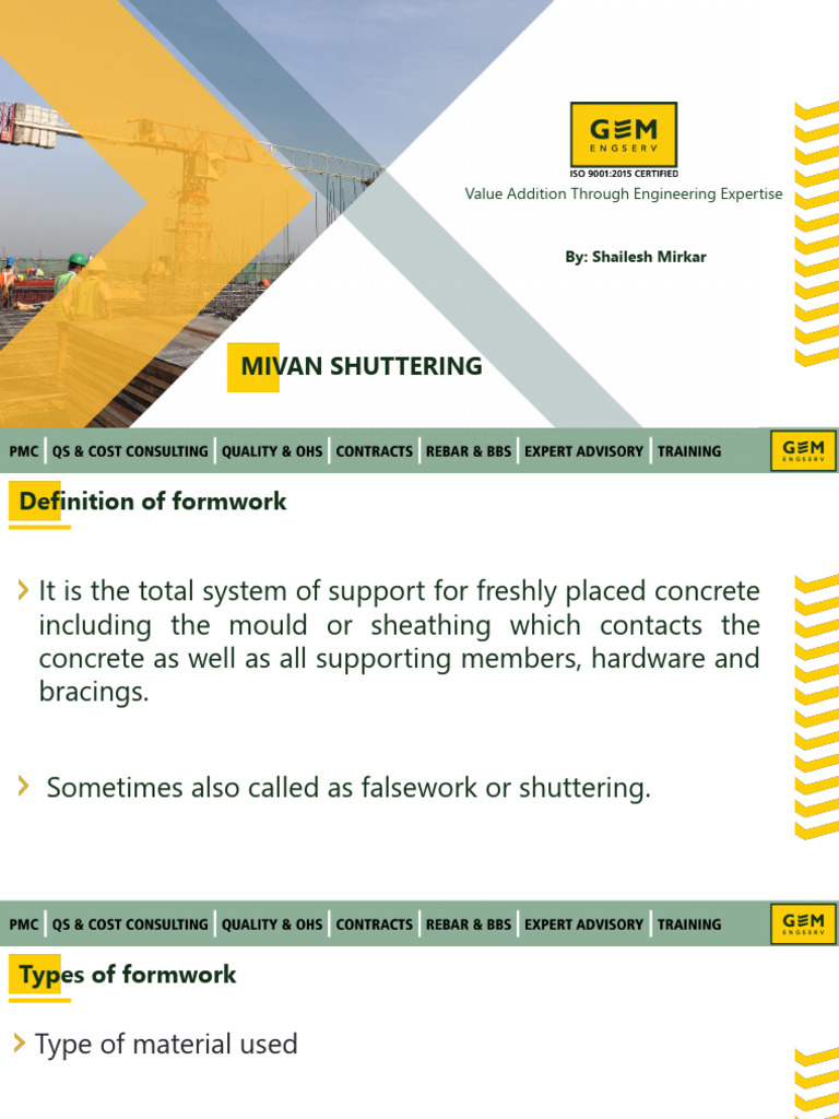 GEM - Training on Mivan Formwork | PDF | Composite Material ...