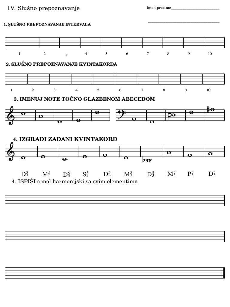 Slušni Ispit Iv. I Teorija 12 Veljaca 2 | PDF