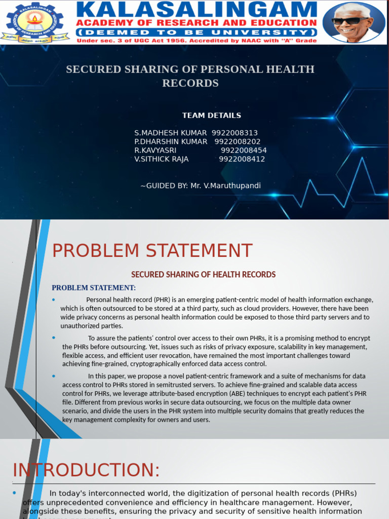 Secure Sharing of Personal Health Records | PDF | Privacy | Information ...