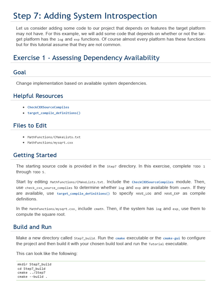 System Introspection with CMake | PDF | Software Development | Software Engineering