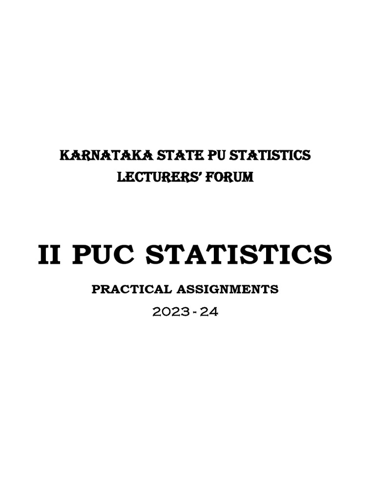 II PU Statistics Practical Assigments-2023 | PDF | Cost Of Living | Price Indices