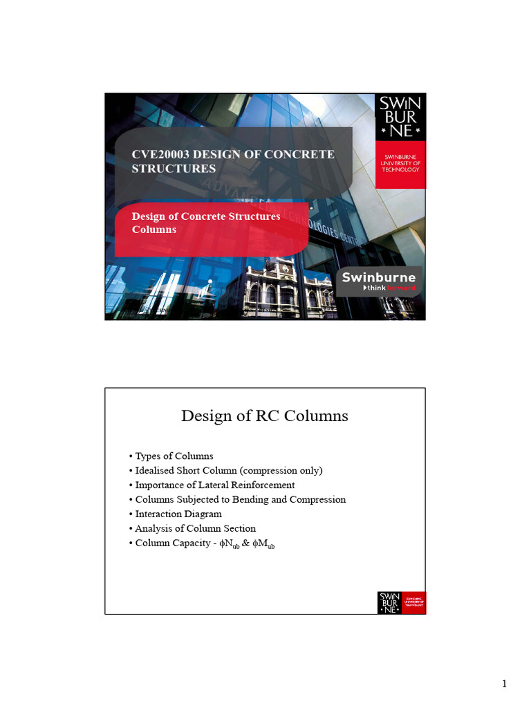 Design Principles for Concrete Columns | PDF | Bending | Column