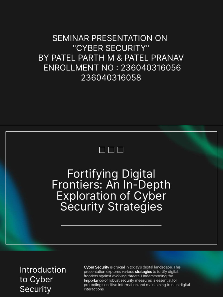 Slidesgo Fortifying Digital Frontiers An in Depth Exploration of Cyber Security Strategies ...