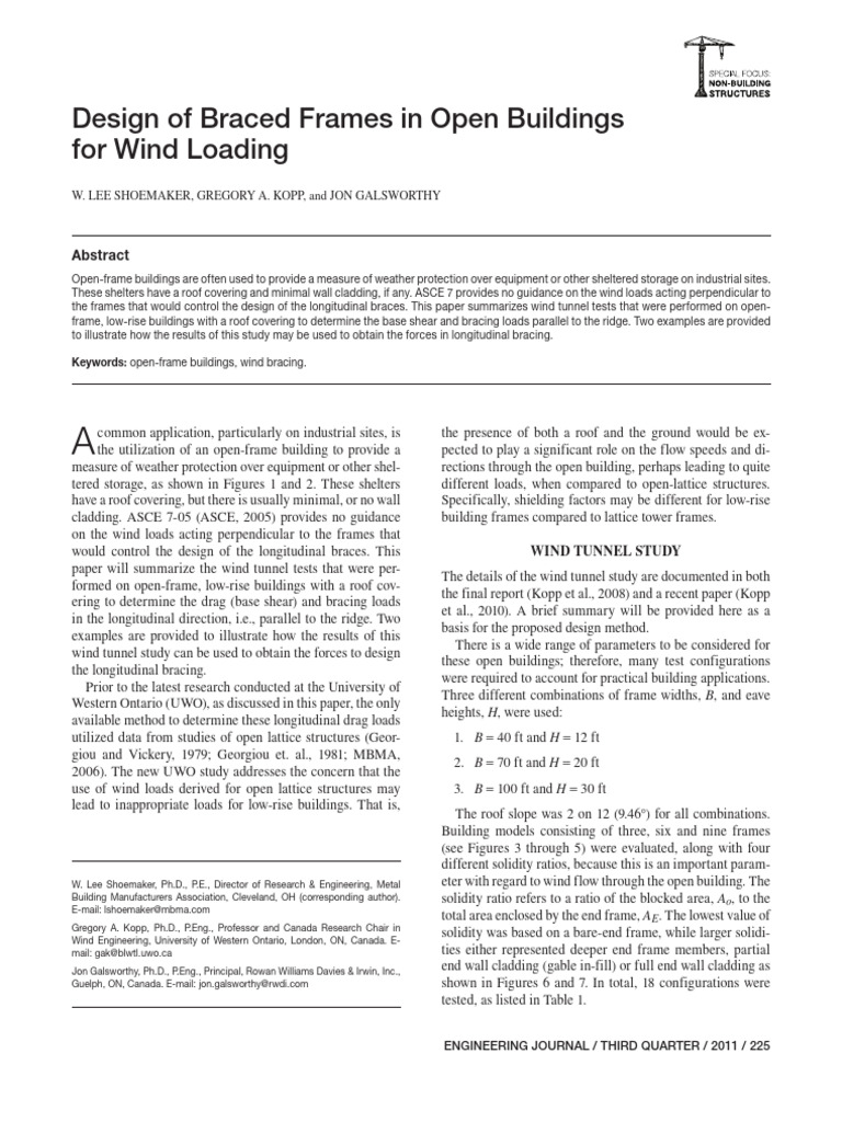 Wind Bracing Design for Open Frames | PDF | Wound | Wind Tunnel