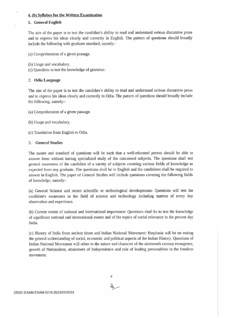 EX SI Syllabus | PDF