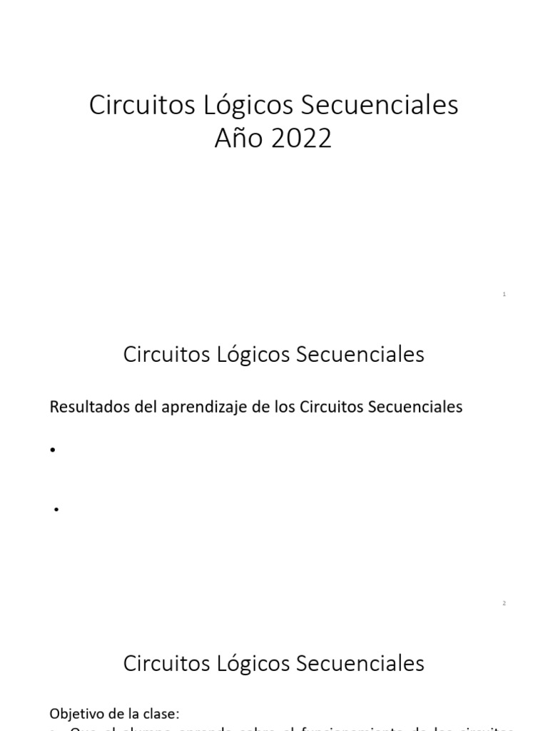 Circuitos Secuenciales 2022 | PDF | Tecnología digital | Electrónica digital