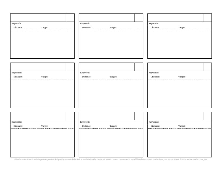 Draw Steel - Abilities Sheet - Print | PDF