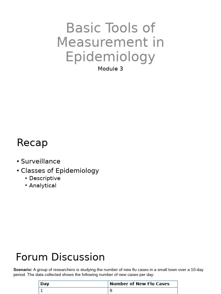 Basic Tools of Measurement in Epidemiology | PDF | Infant Mortality ...