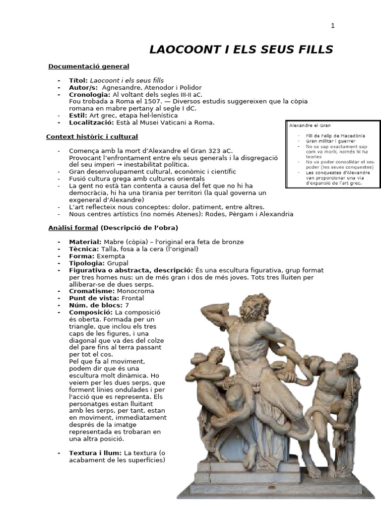 Laocoont I Els Seus Fills - Agnesandre, Atenodor I Polidor | PDF