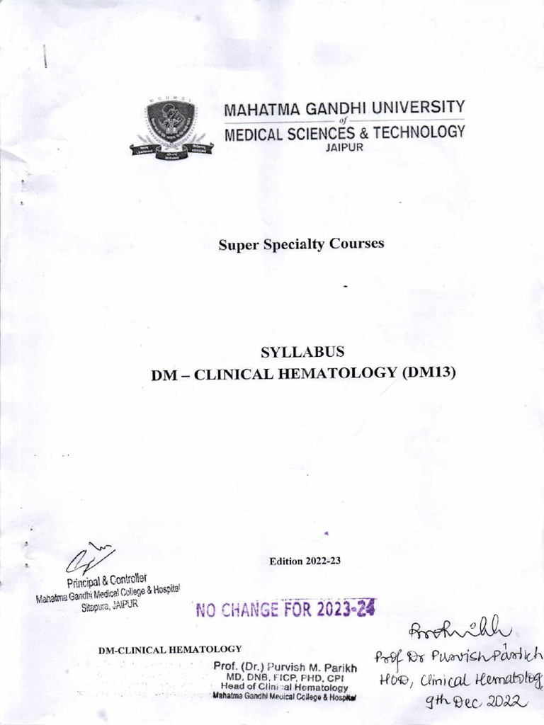 DM Clinical Hematology | PDF