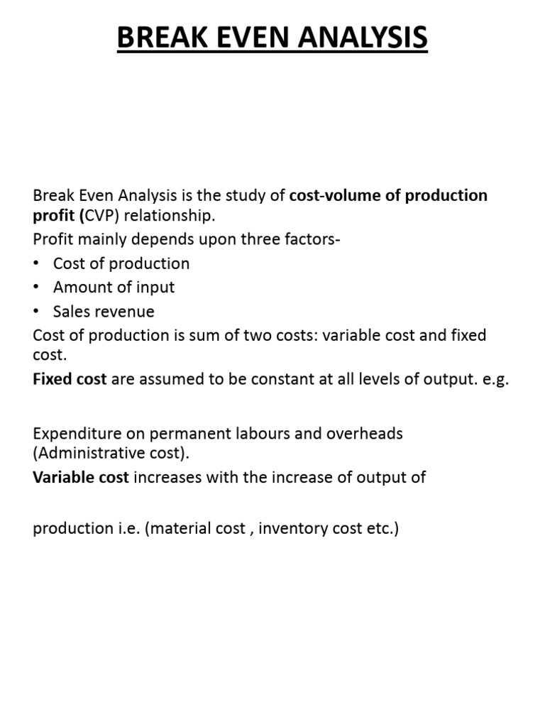 Understanding Break Even Analysis | PDF | Business Economics | Economics