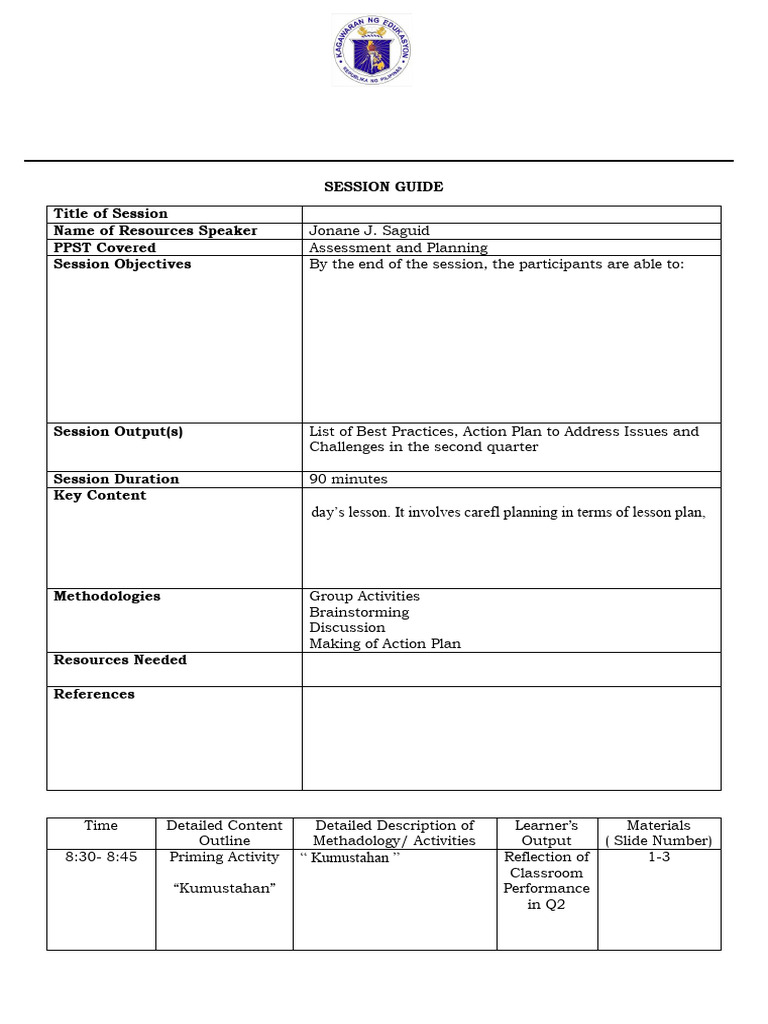 Session Guides For Teaching Strategies INSET | PDF | Lesson Plan | Teaching