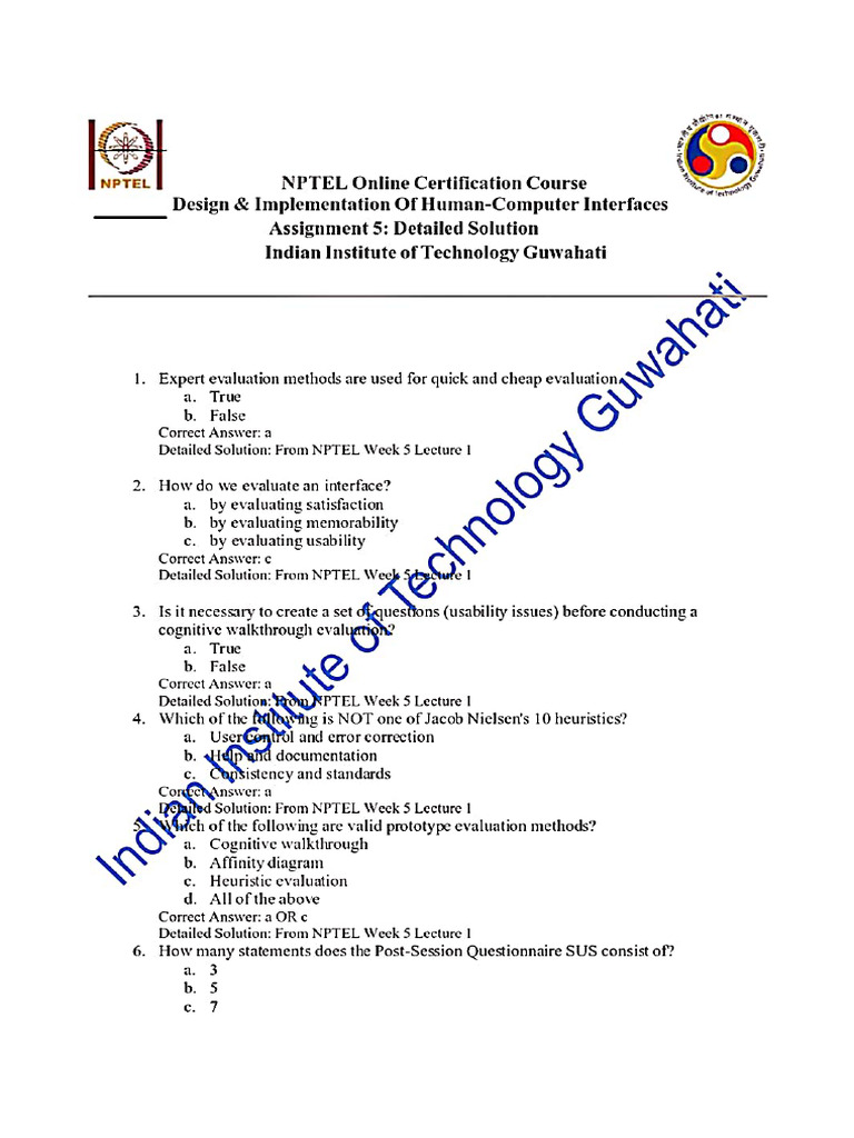 Nptel HCI Week 5 - 10 | PDF