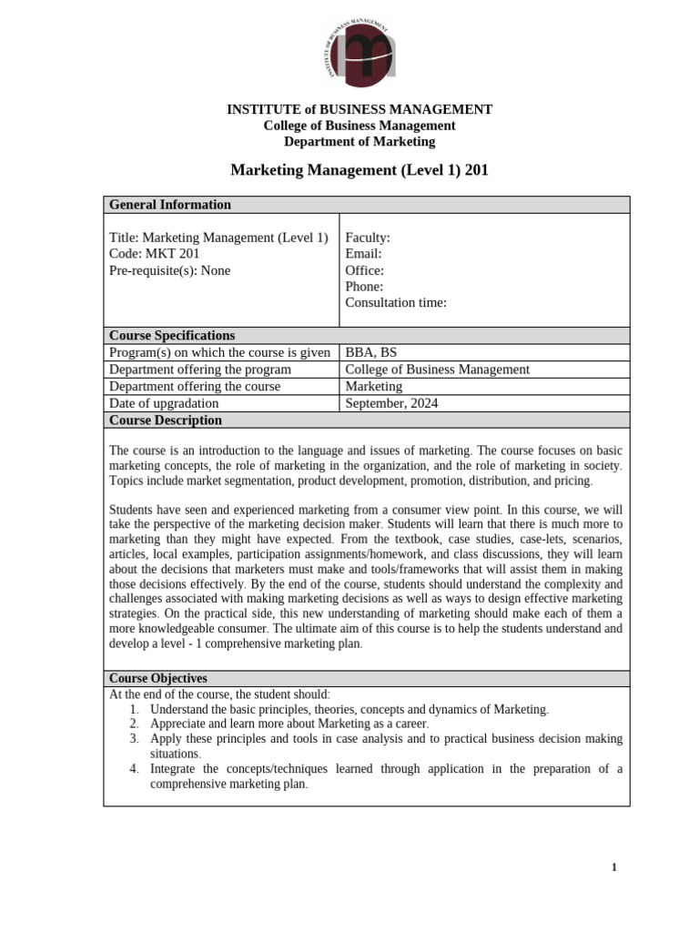 Marketing Management Level 1 | PDF | Marketing | Marketing Communications