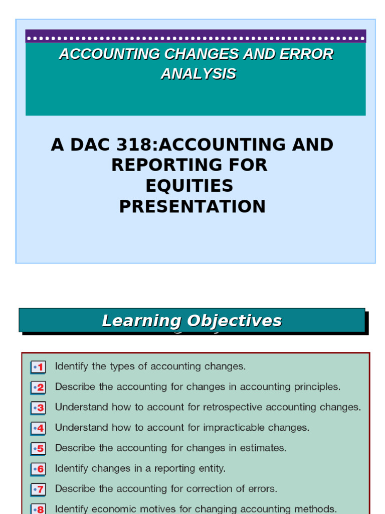 Topic 2B - Accounting Changes and Errors | PDF | Depreciation | Book Value