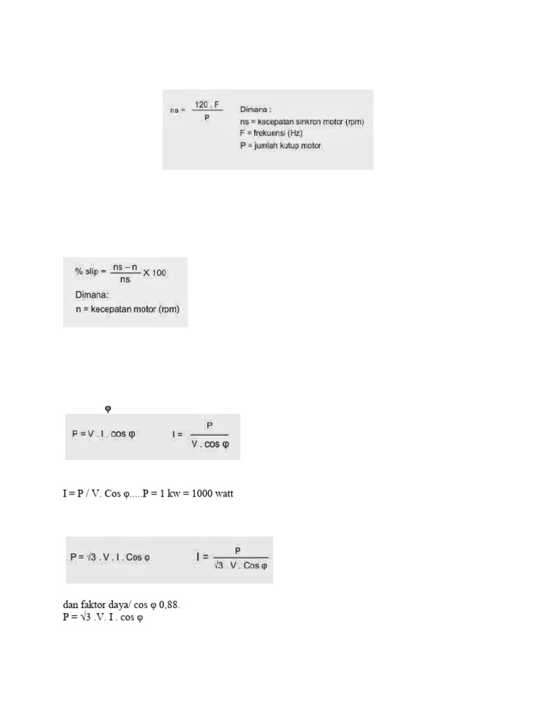 Rumus Menghitung Kecepatan Sinkron | PDF