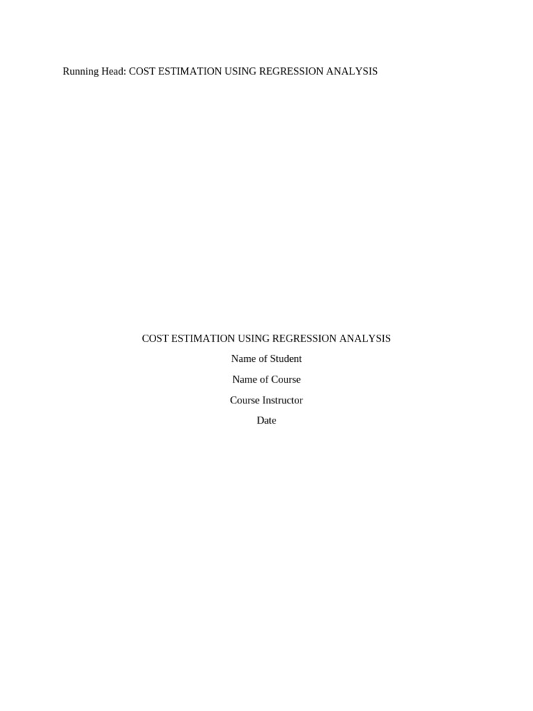 Cost Estimation Using Regression Analysis | PDF | Errors And Residuals | Coefficient Of ...