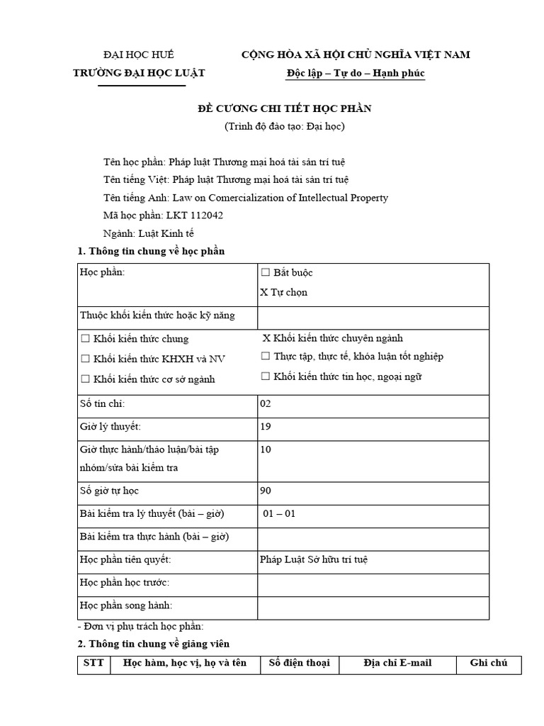 Edit - Pháp Luật Về Thương Mại Hoá Tài Sản Trí Tuệ (Ngành LKT) | PDF