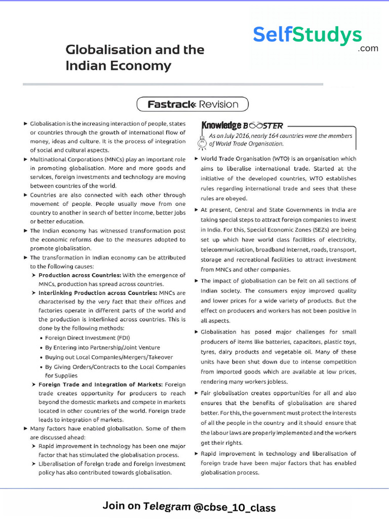 Globalization and The Indian Economy | PDF