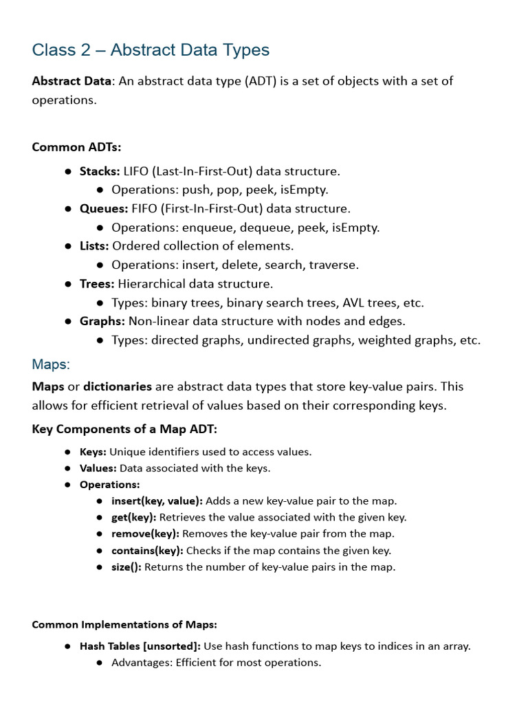 Ch 2 Abstract Data Structures Pdf Database Index Time Complexity