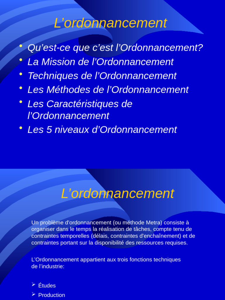 CH 3 L'ordonnancement | PDF | Planification