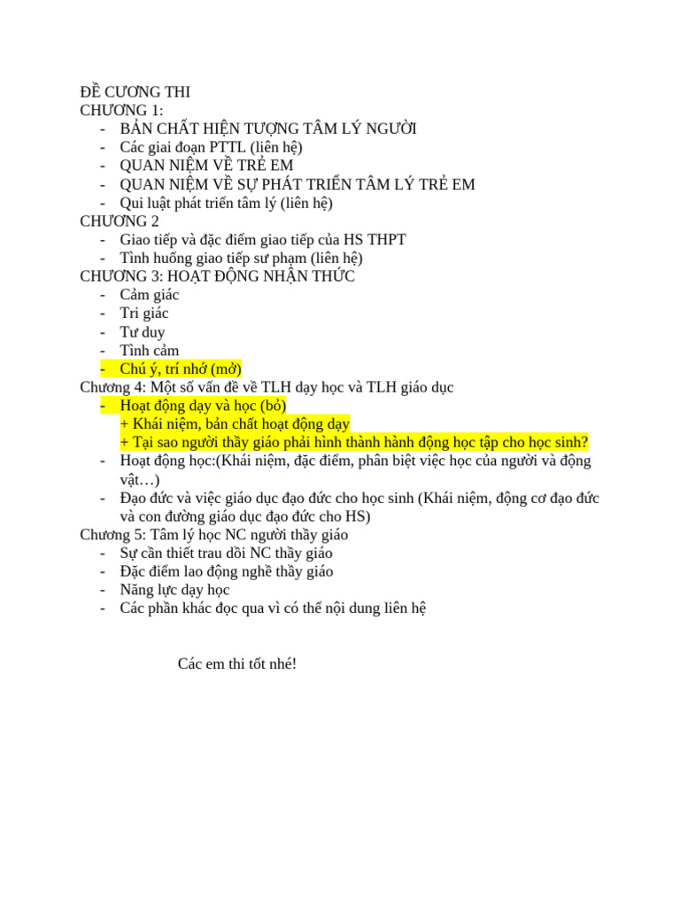 ky 2.2024.ĐỀ CƯƠNG THI DÙNG CHO SV | PDF