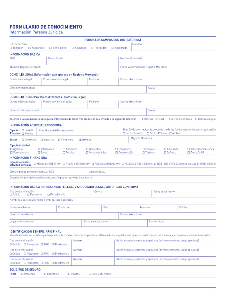 SL - Formulario Conocimiento Del Cliente - Juridico - PDF.PDF 2 | PDF