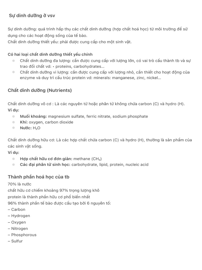 S Dinh Dư NG VSV | PDF