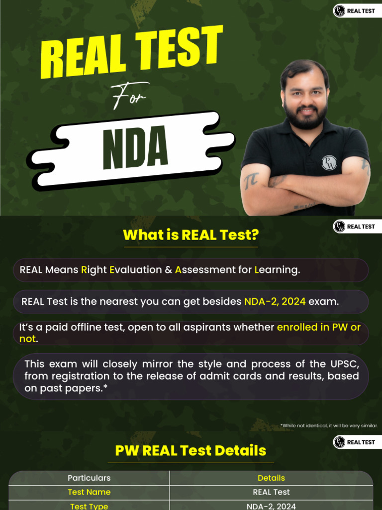What Is PW REAL Test For NDA-2, 2024 | PDF | Fee