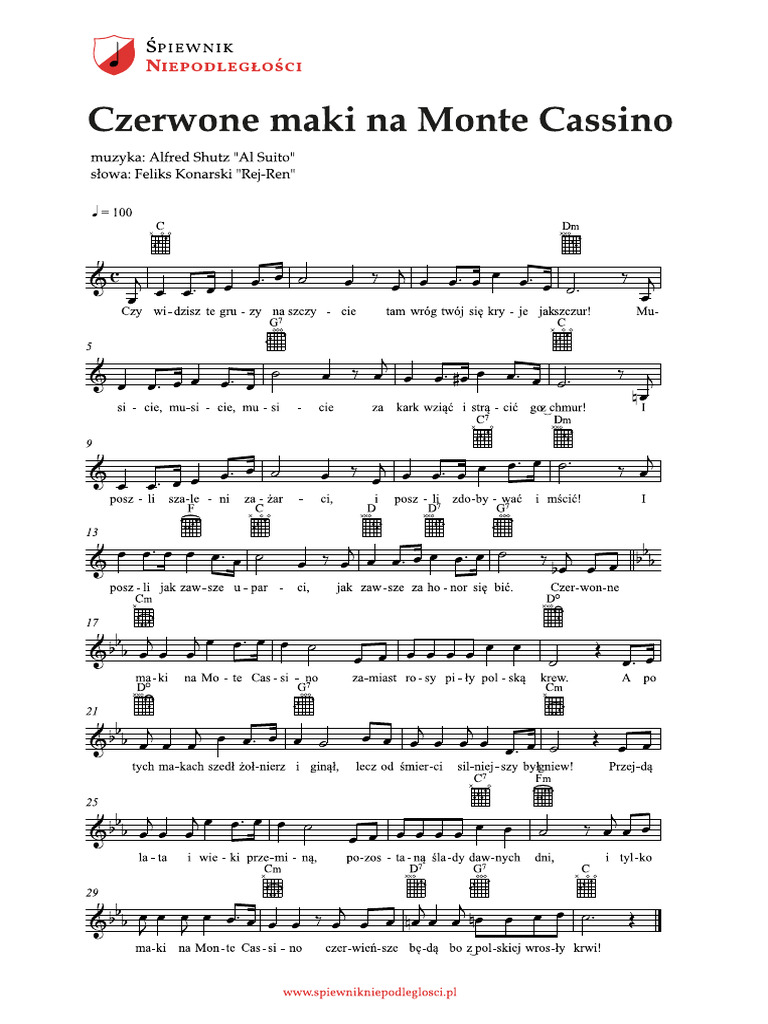 Czerwone Maki Nuty I Akordy | PDF