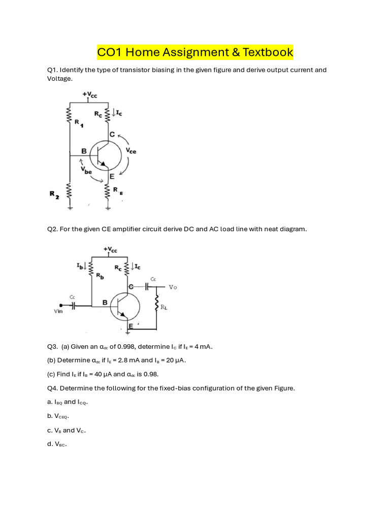 CO1 Home Assignment & Textbook: DC C E DC E B E B DC | PDF | Science & Mathematics