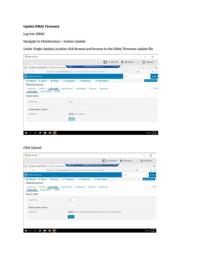 Dell IDRAC & HPE Servers FIRMWARE and BIOS Update Process | PDF | Computer File | Server (Computing)