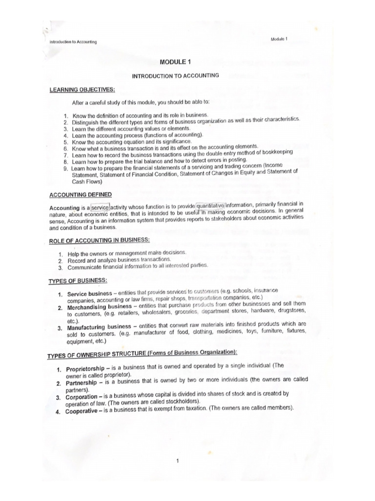 Introduction to Accounting | PDF