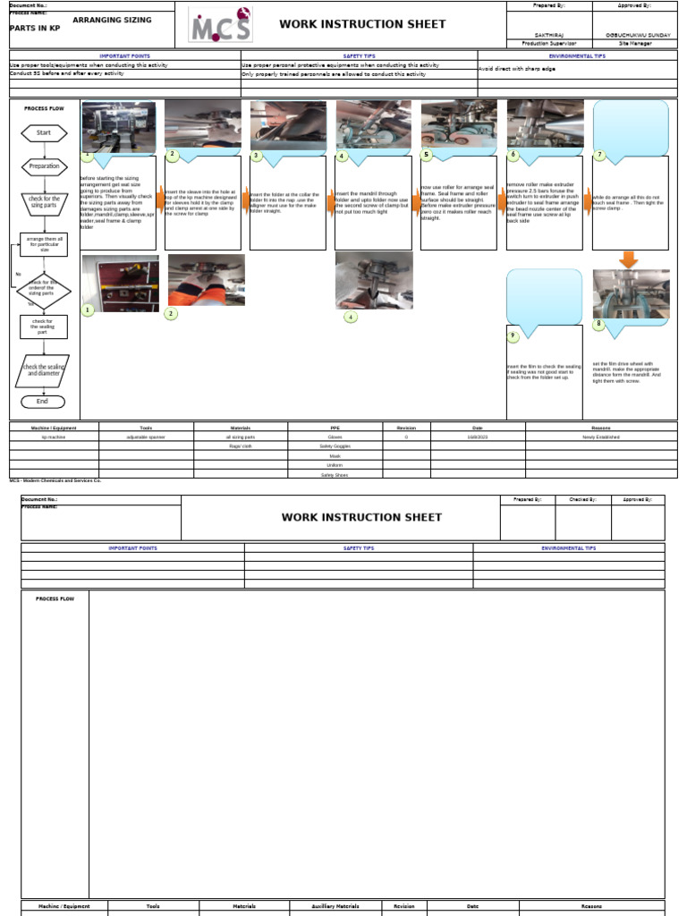 4.Kp Machcine Sizing Setup | PDF