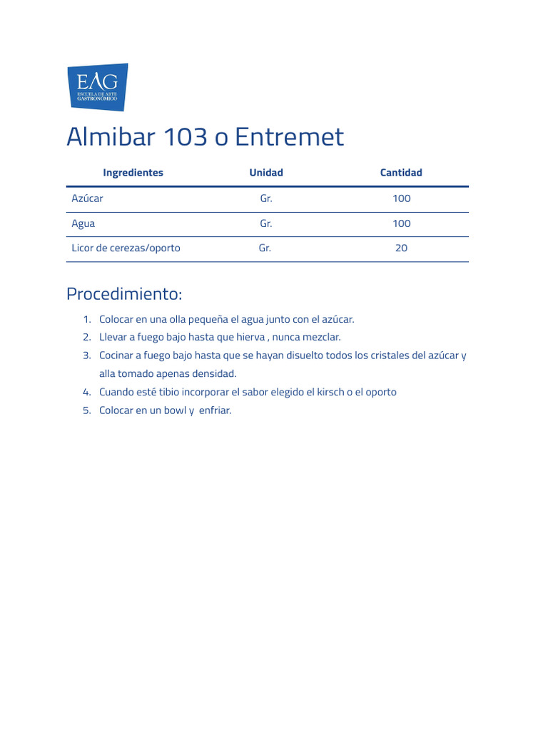 3 - Almíbar 103 o Entremet | PDF