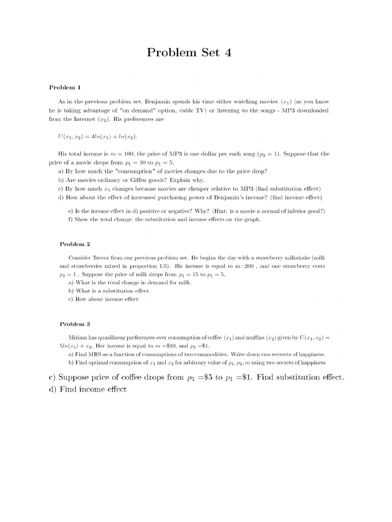 Problem Set 4 | PDF