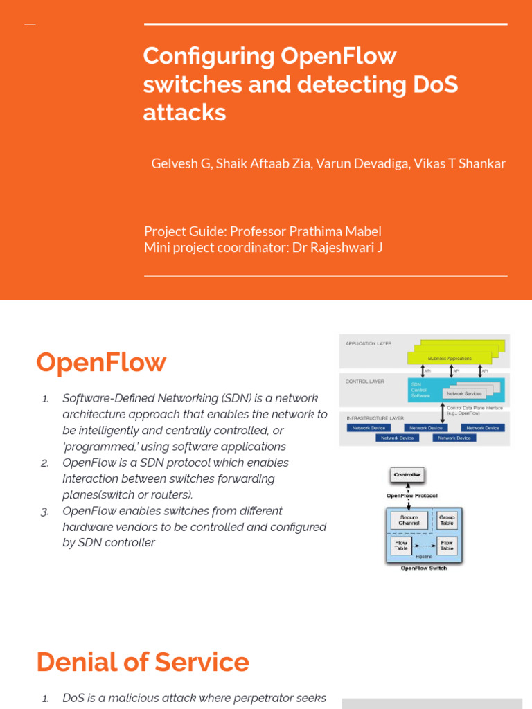 Miniproject PPT (OpenFlow) | PDF | Denial Of Service Attack | Computer Network
