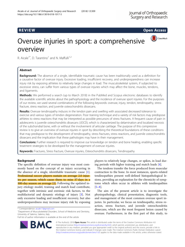 Overuse Injuries in Sport - A Comprehensive Overview | PDF ...