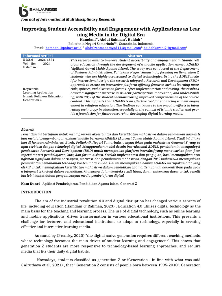 Improving Student Accessibility and Engagement with Applications as Learning Media in the ...