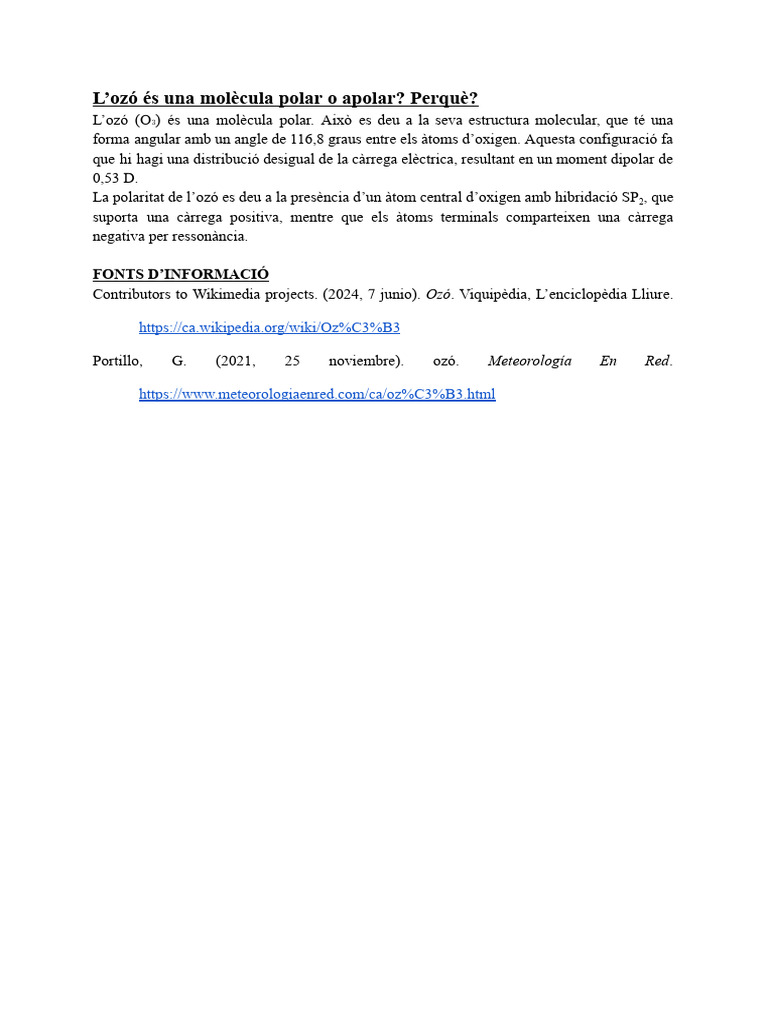 Ozó Polar o Apolar | PDF