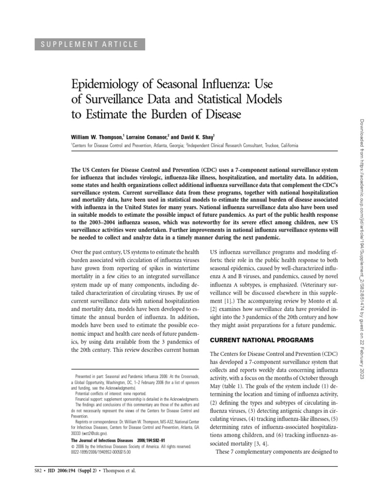 194 Supplement - 2 S82 | PDF | Influenza | Pandemic