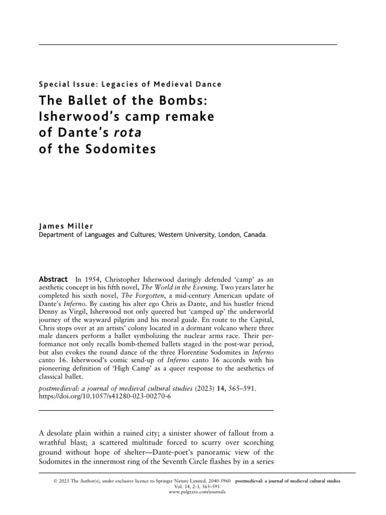 The Ballet of The Bombs - Isherwood's Camp Remake of Dante's Rota of ...