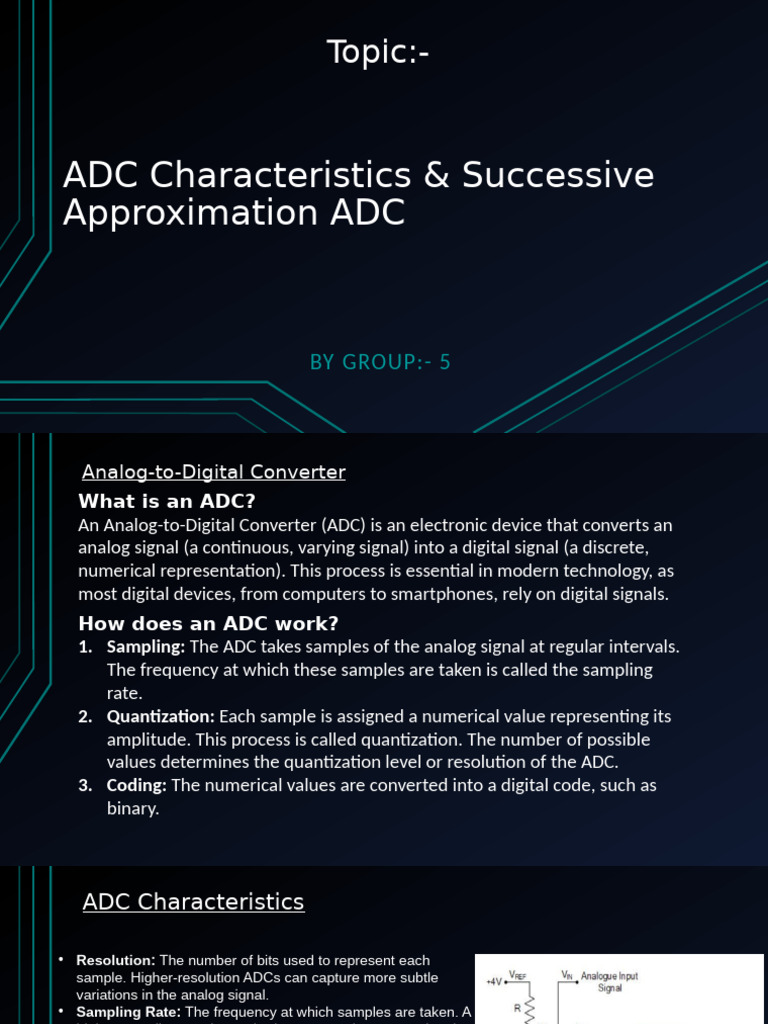ADC Characteristics & Successive Approximation ADC 1 | PDF | Analog To ...